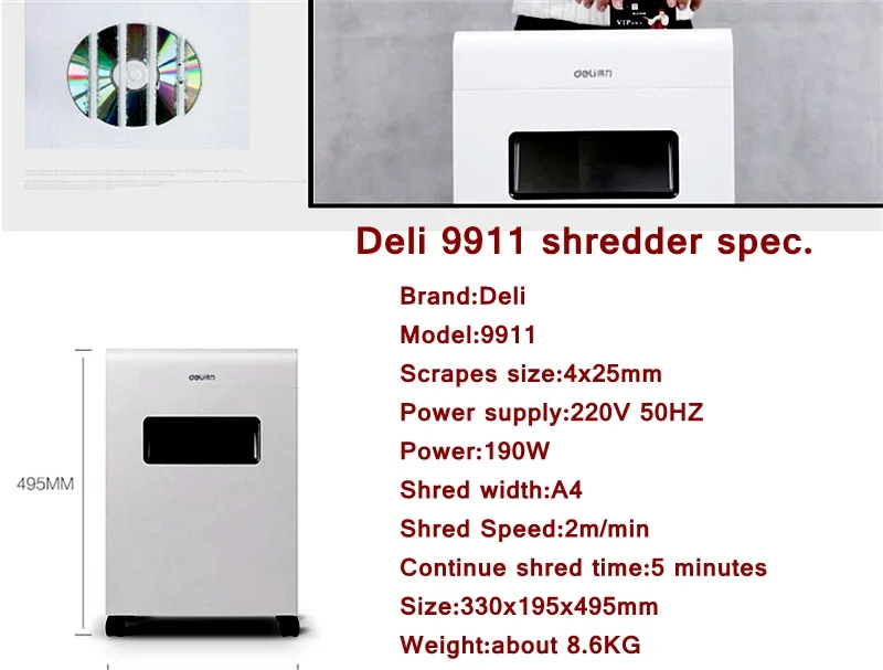 Destructeur DELI 9911
