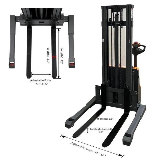 Lithium Battery Full Electric Walkie Stacker 3300lbs Cap. Straddle Legs ...