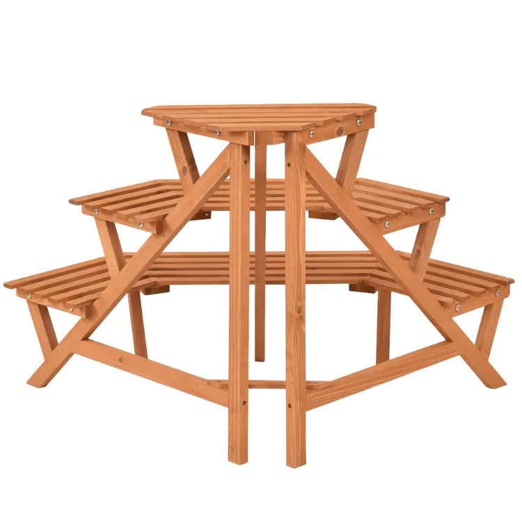 Wood corner plant stand 3 floor