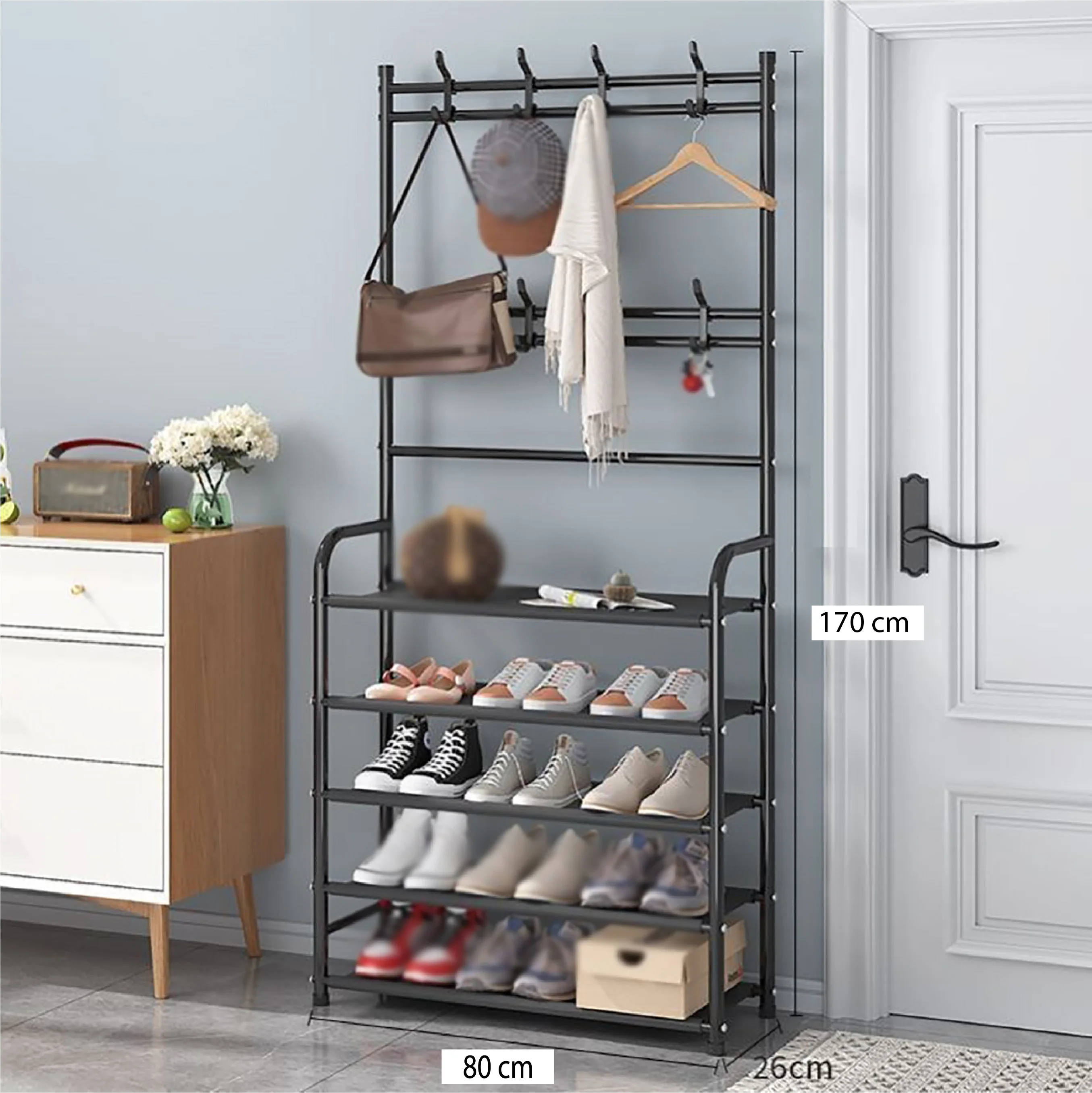 علاقة ملابس ومنظم احذية 2 في 1