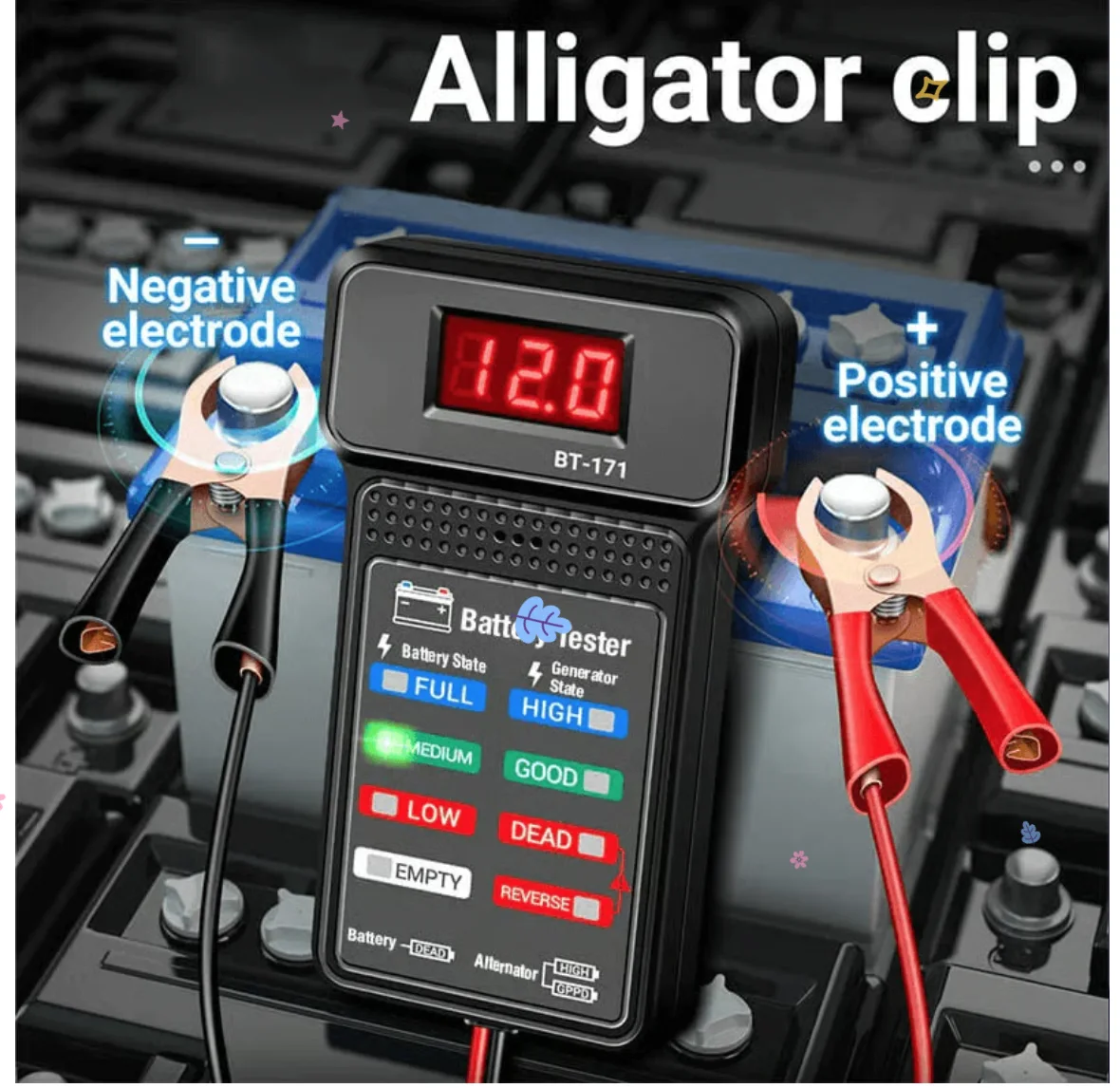 Multi-function car 12V battery tester