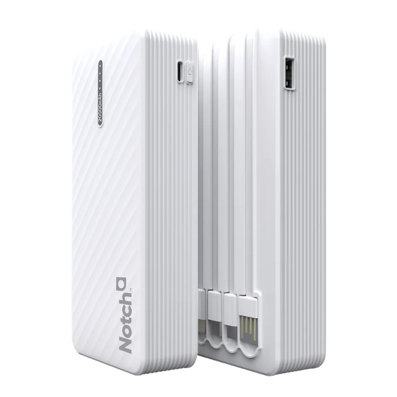 Power Bank NOTCH 20 000 mAh avec 4 câbles intégrés