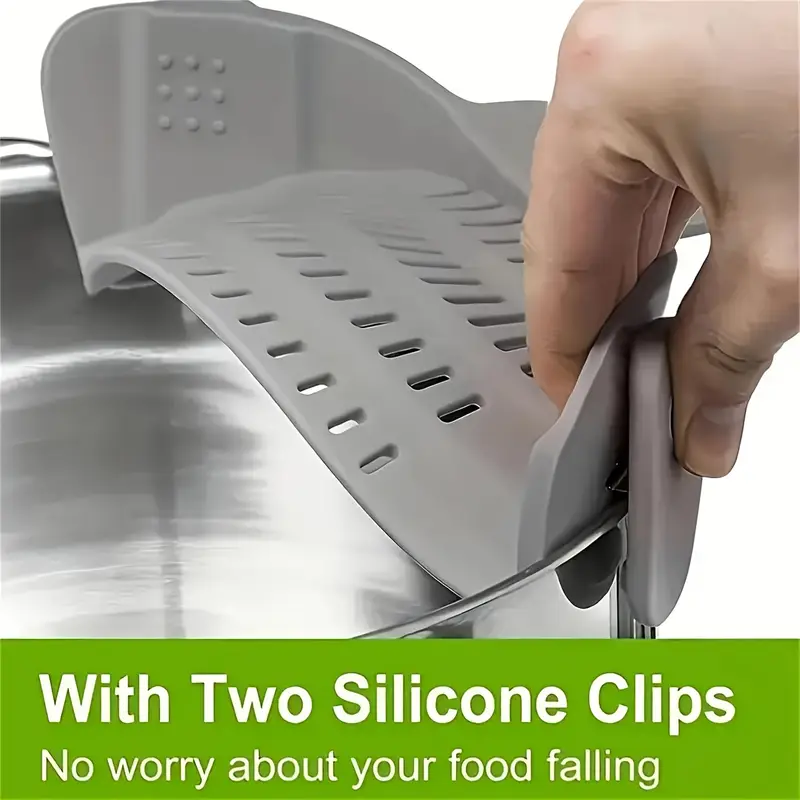 Adjustable Clip-On Pot & Pan Strainer – Versatile Kitchen Colander