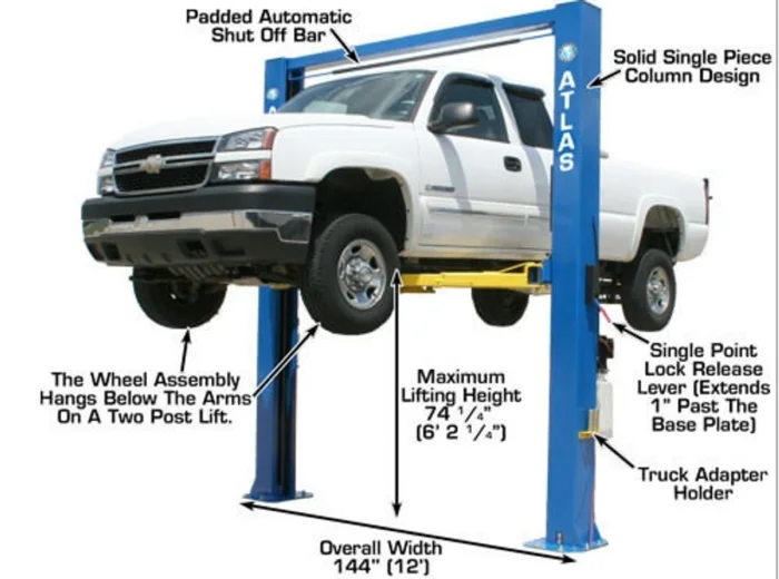 ATLAS OH-10X Ex-Tall/Ex-Wide 2 Post Lift 10,000 lbs