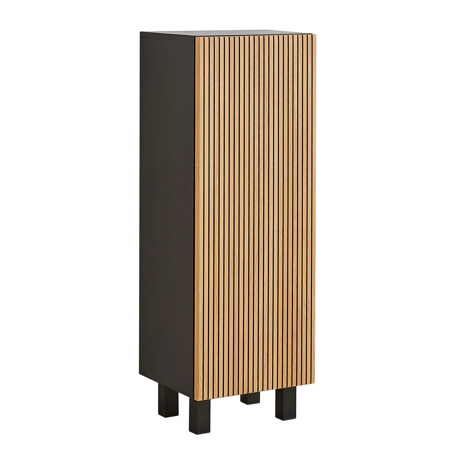 Venezia base cabinet in black/oak colours
