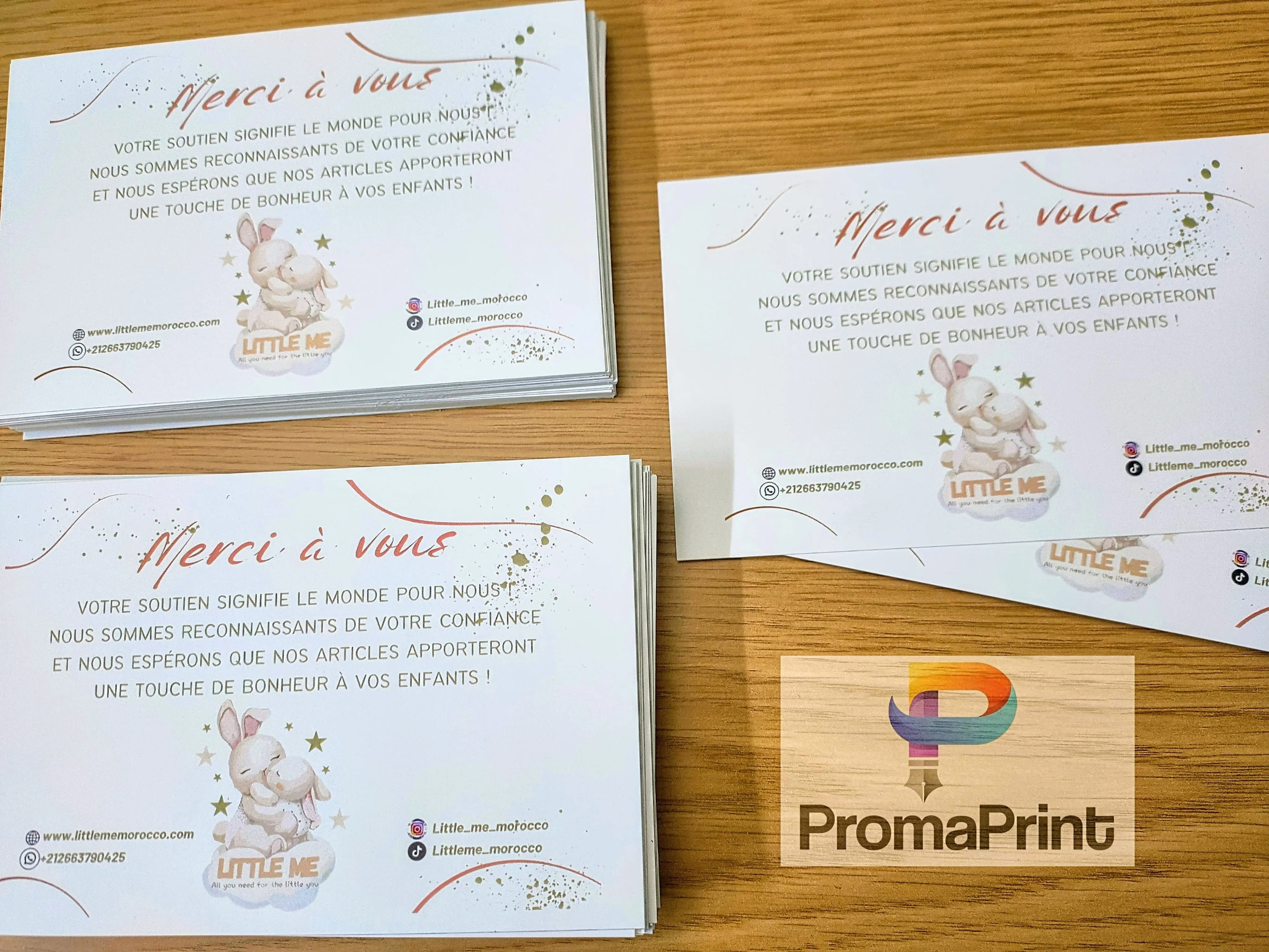 Carte de remerciements (14 cm x 9 cm!