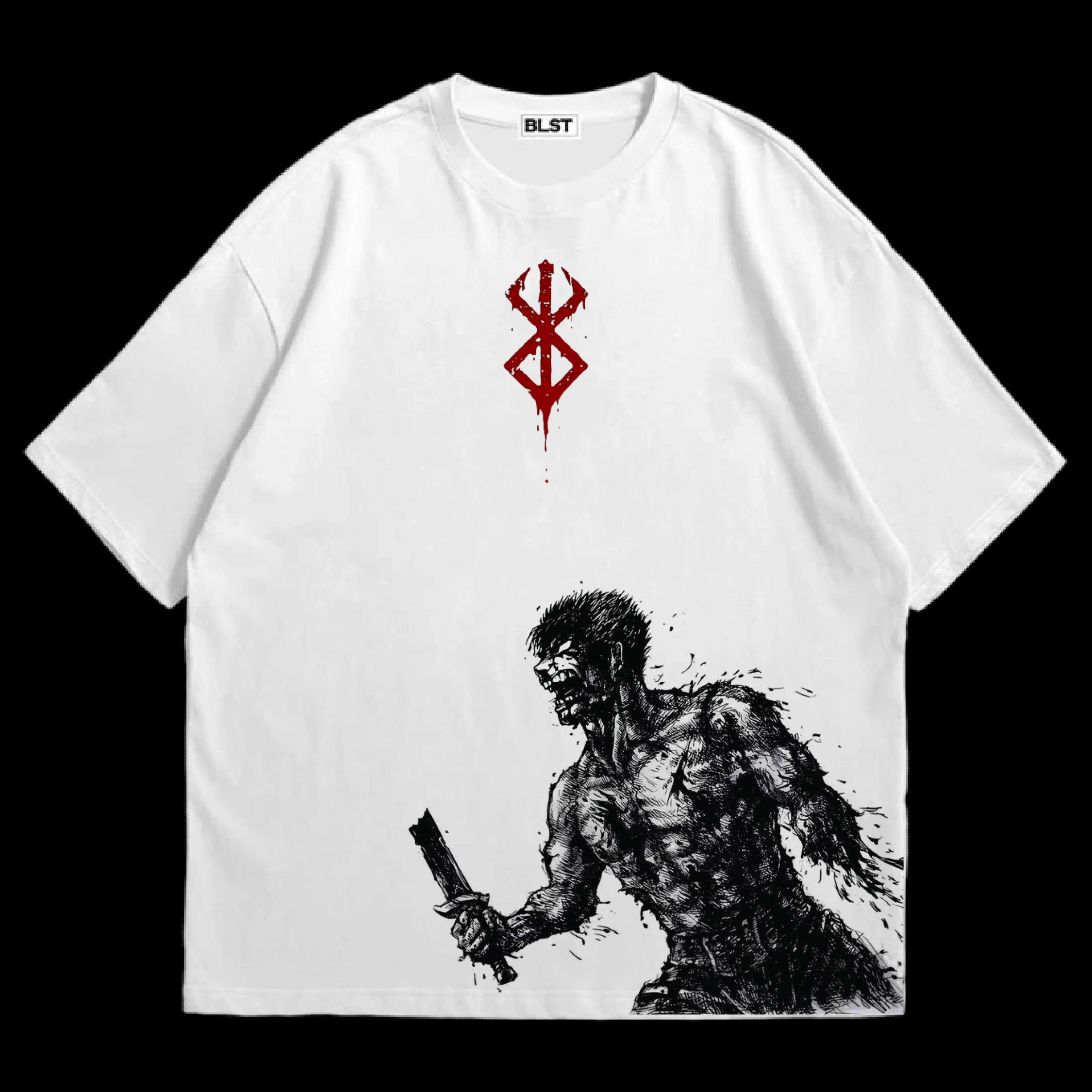 GUTS WHITE OVERSIZED T-SHIRT - SAMURAI MA