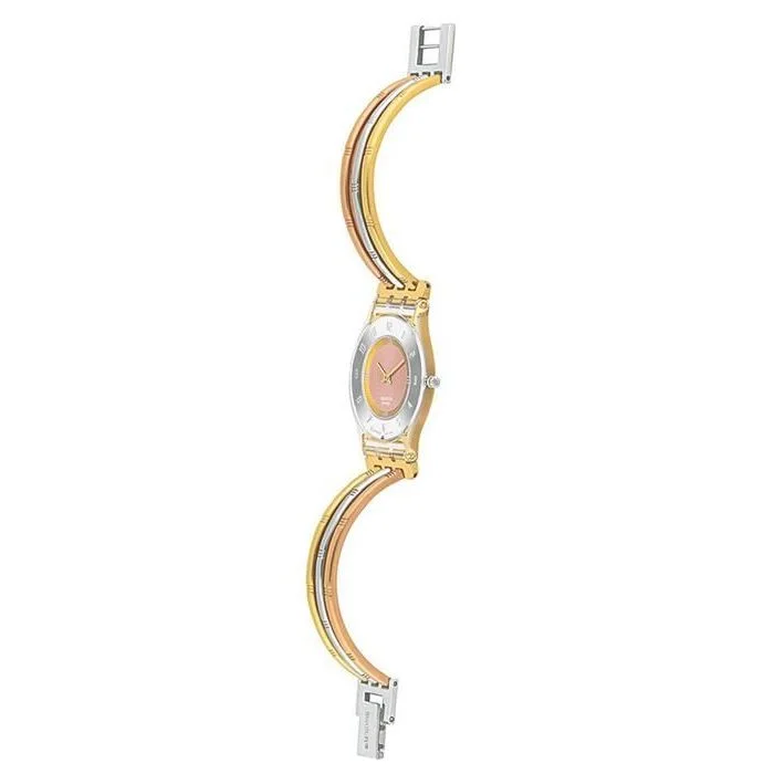 montre femme swatch classic tri gold sfk240