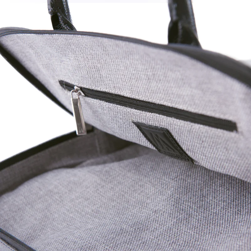 COZY BAG - PORTE DOCUMENTS CUIR (NOIR-ROSE)