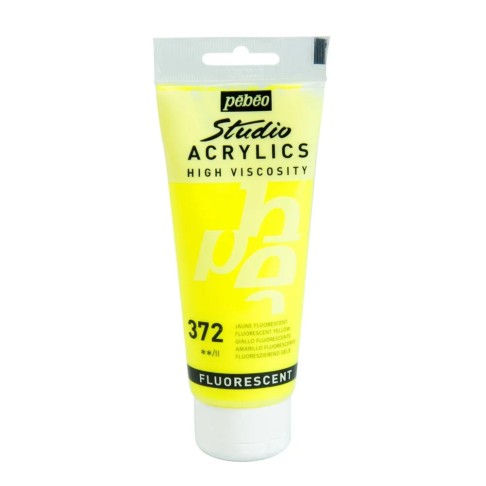 Peinture acrylique Pebeo 100ml Jaune fluorescent N°372