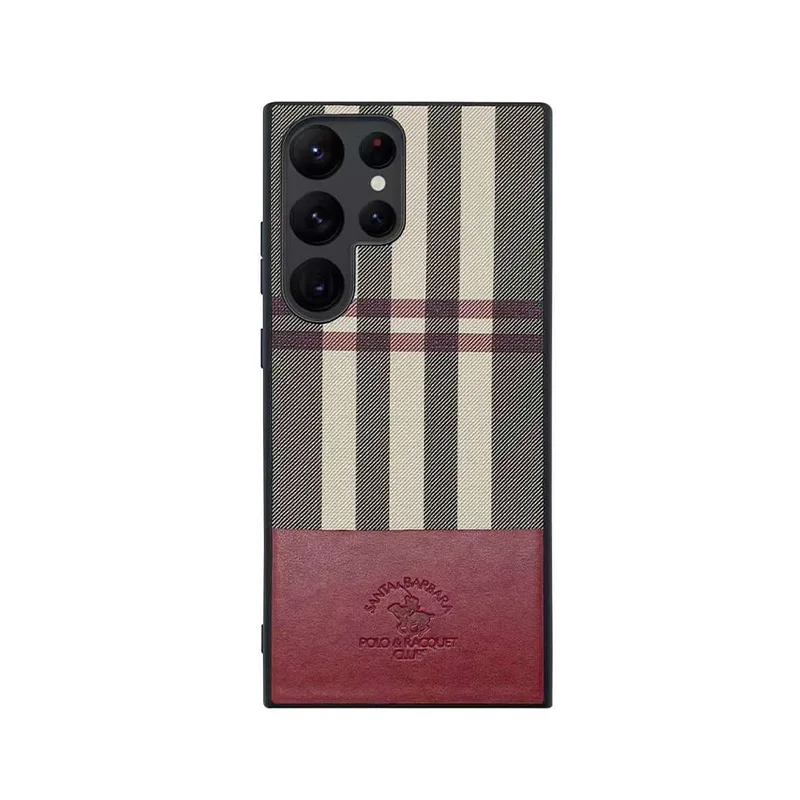 SAMSUNG S23 ULTRA Coque - Santa Barbara Genuine Leather Case (PLAID)