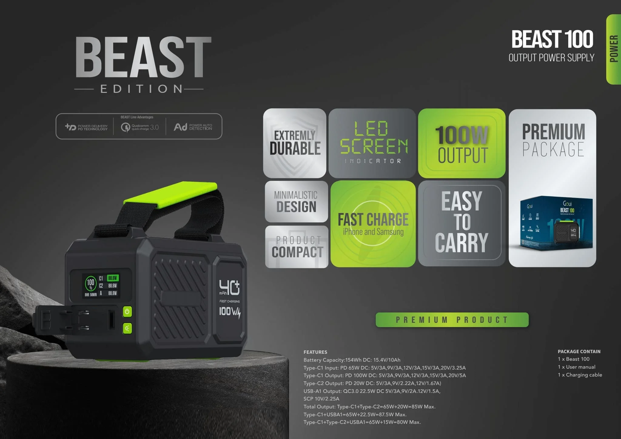 Goui Beast 100 Power Station 100W - 40000mAh 100W