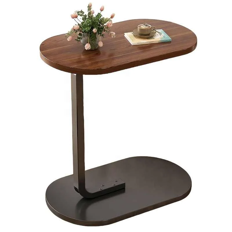 C Shaped Coffee Table, Small Wood Side Table