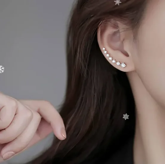Seven Star Diamond Stud Earrings