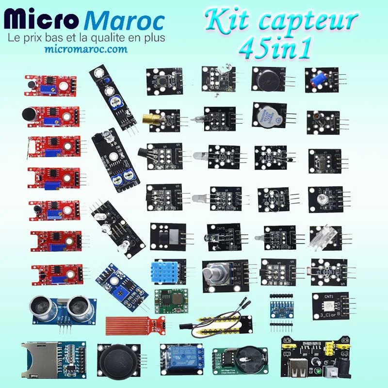 Achats au Maroc Kit Capteur 45 en 1 pour Arduino pour Arduino