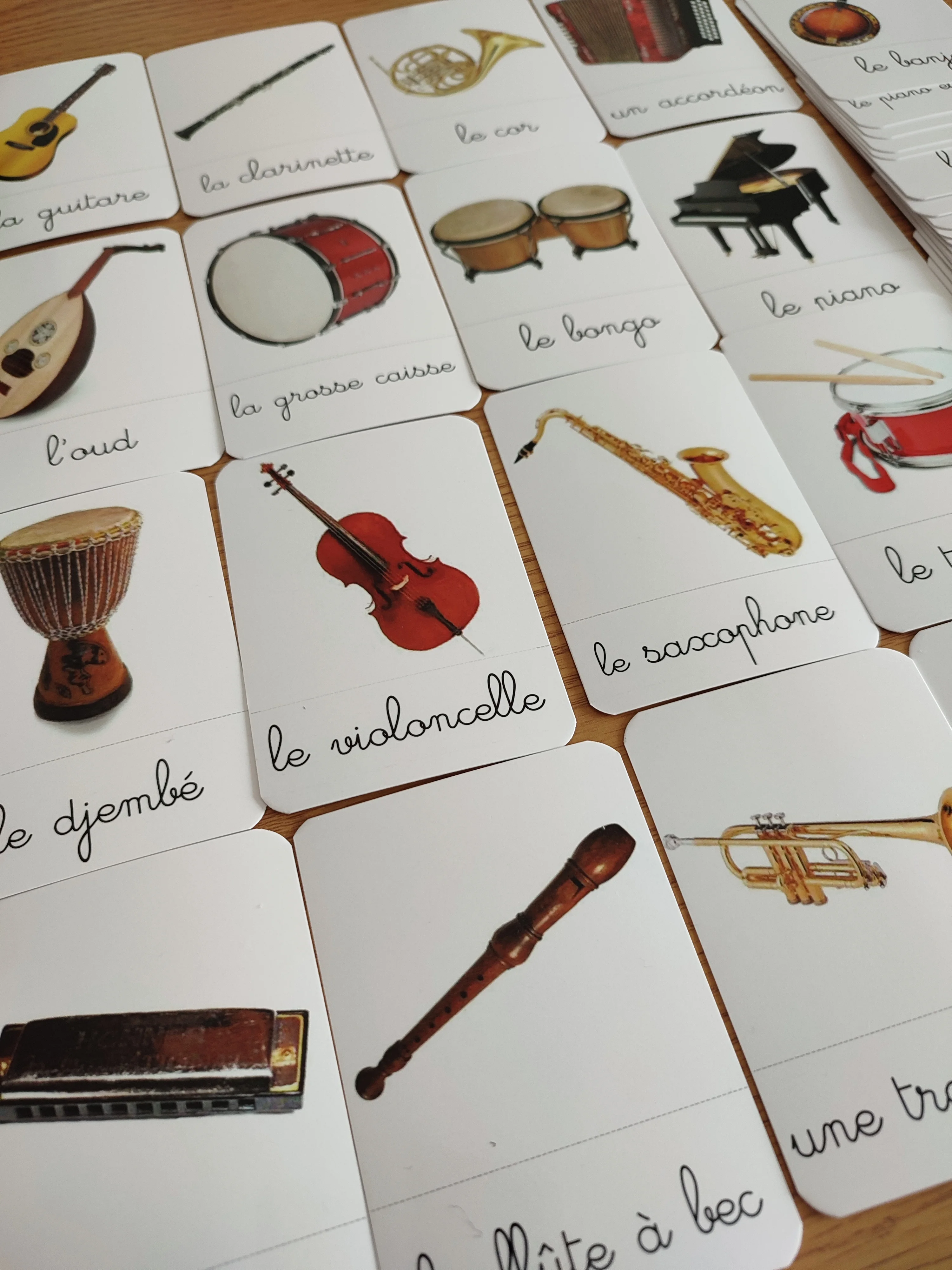 45 cartes de nomenclature des instruments de musique