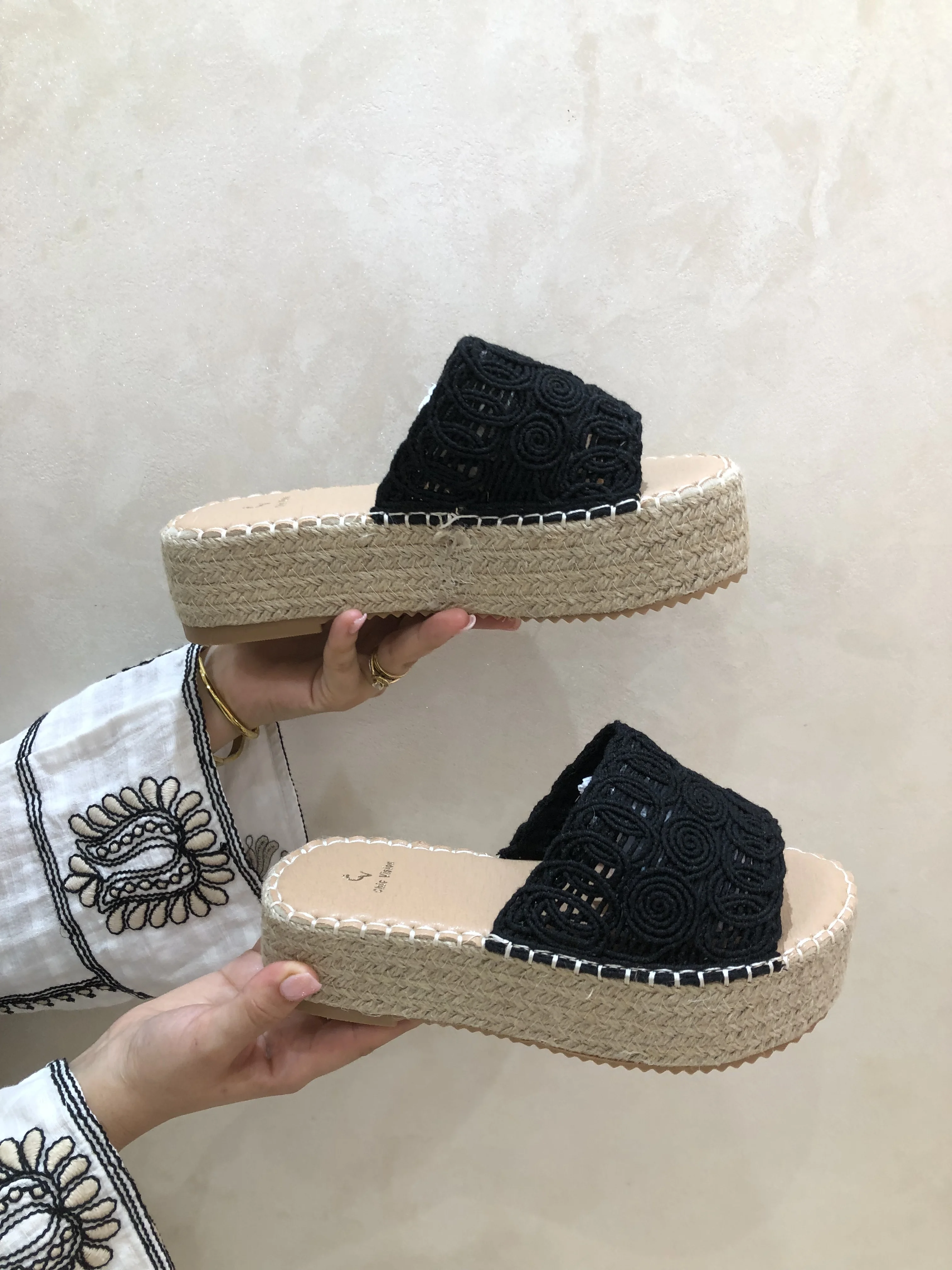 Sandales Compensées En Raphia Girasol