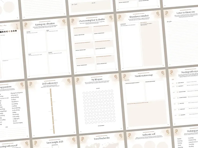 2025 Manifestation Journal | Yearly Intentions Visioning Workbook ...