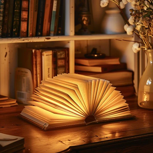 wooden Book light