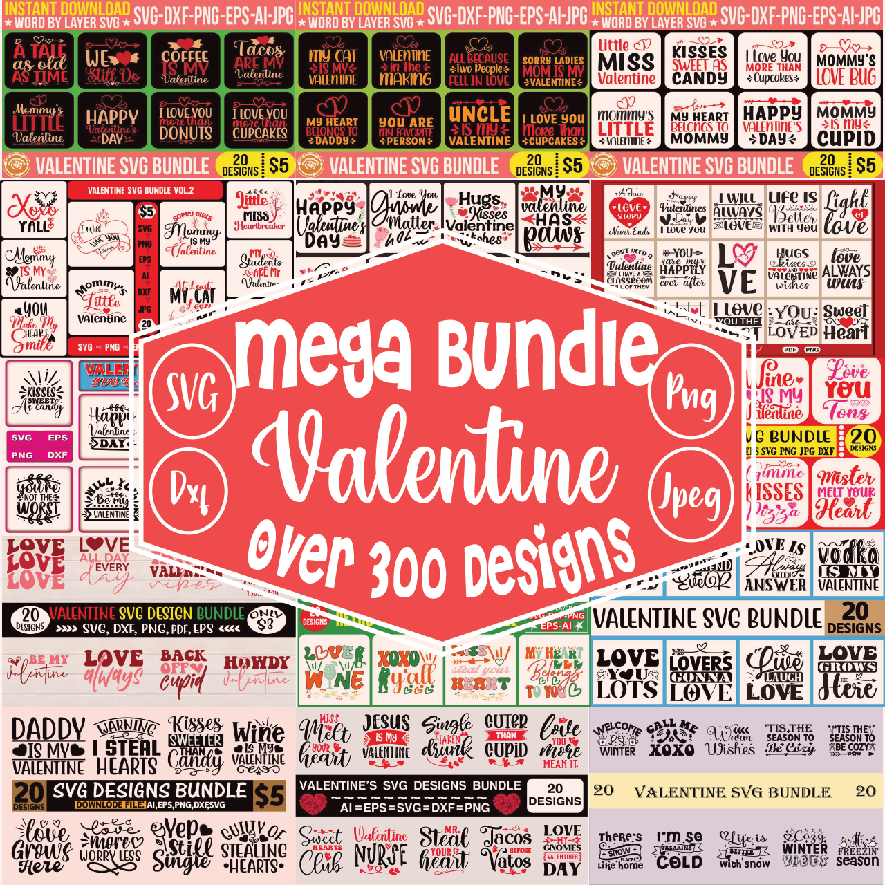 Valentine Mega Bundle Over 300 Designs