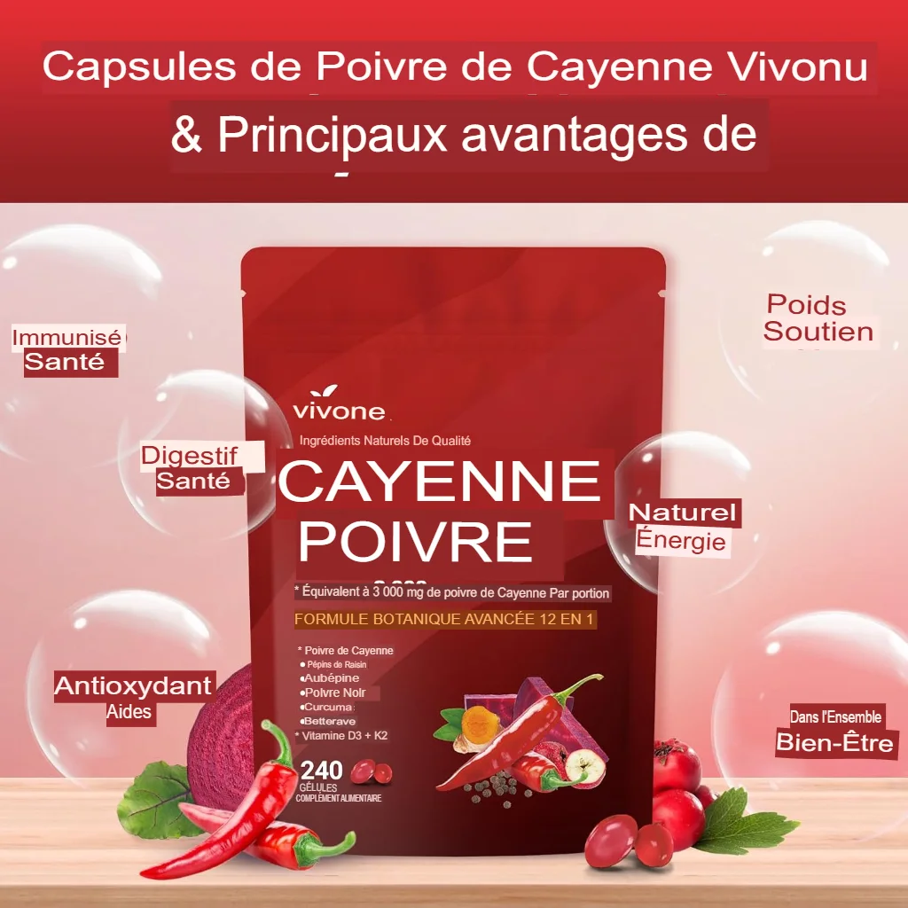 Cayenne Pepper-Complément alimentaire en capsules molles