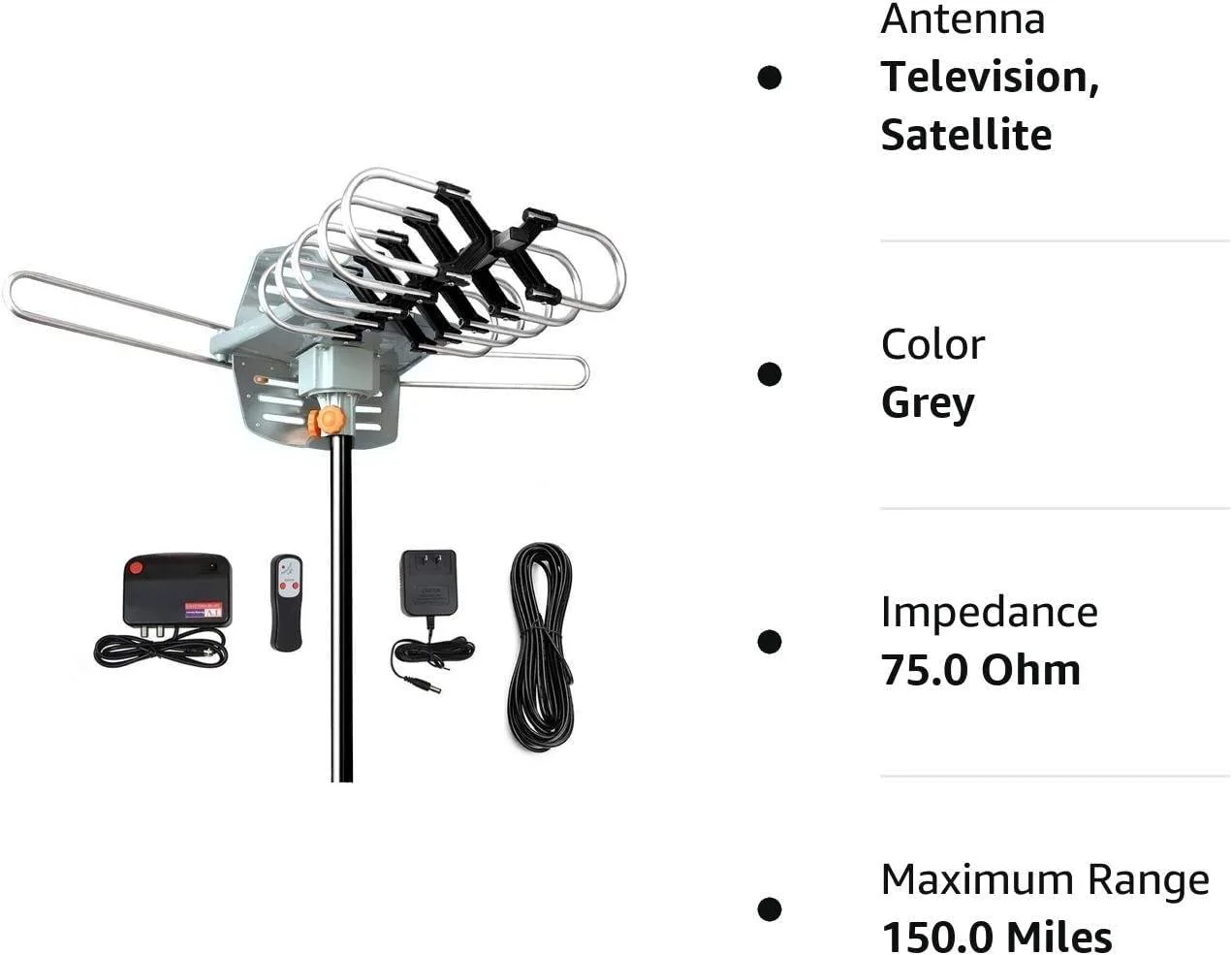 TV Antenna,Outdoor Digital Amplified HDTV Antenna 150 Miles Range