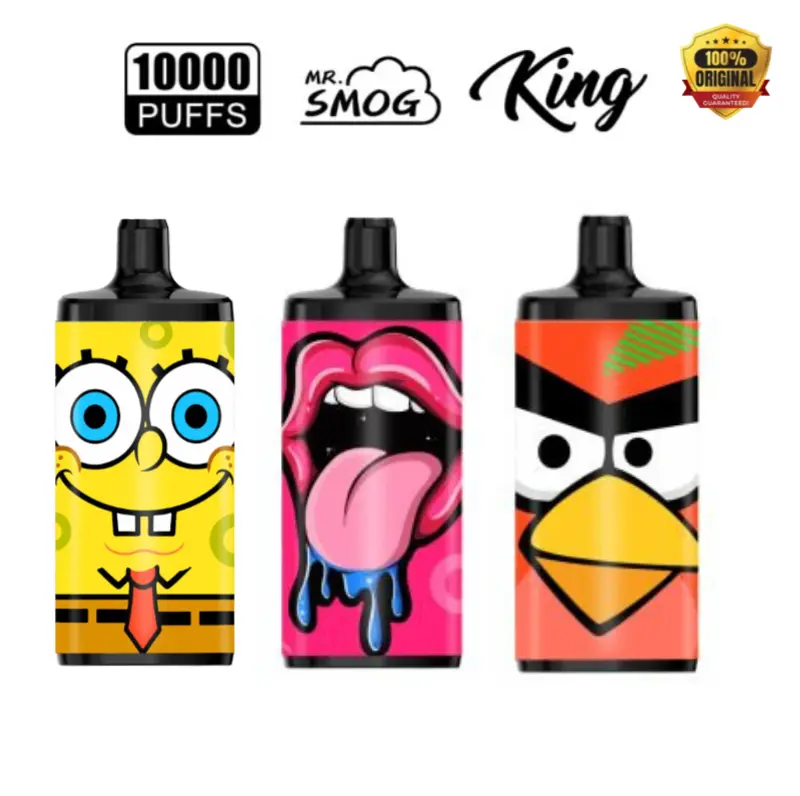 Mr Smog King 10000 Puff Tunisie - Avec Des Motifs De Dessins Animées 2%